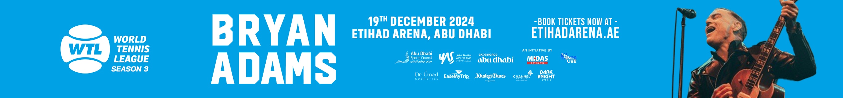 Bryan Adams Live Concert 2024 Abu Dhabi - Buy Tickets- Etihad Arena
